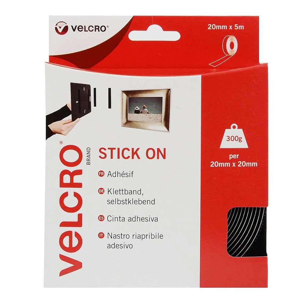 Velcro Selvklæbende Stick-On® Velcro® 20mm x 5m – Sanojtape